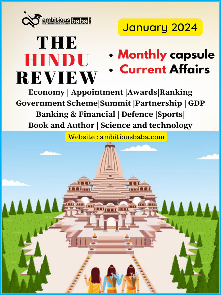 The Hindu Review January 2024 by Ambitious - Baba | PDF