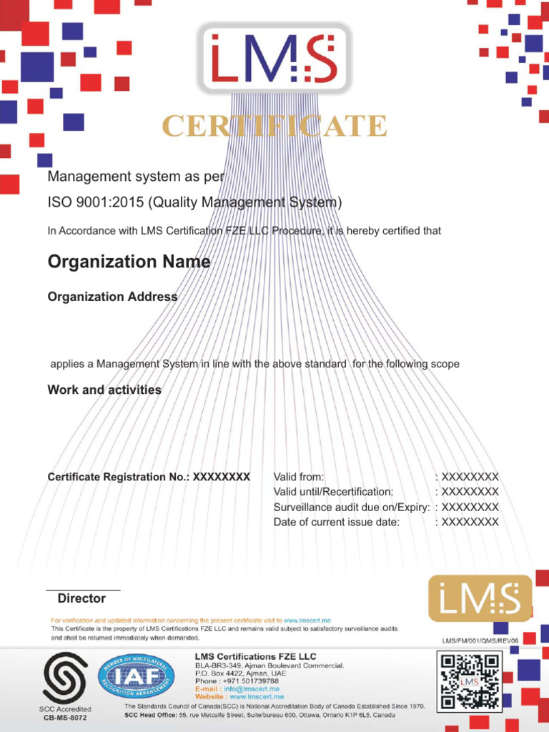 Lms Certification Fze LLC - Qms | PDF