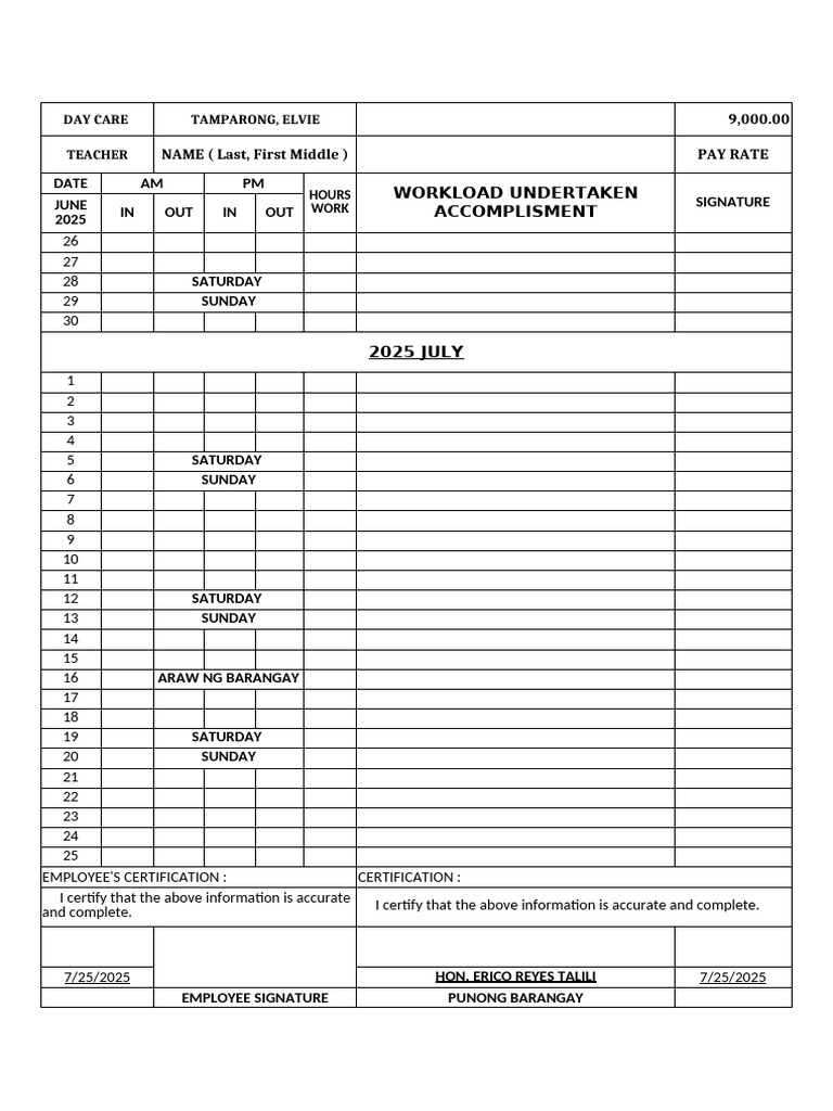 New Work Accomplishment DTR | PDF