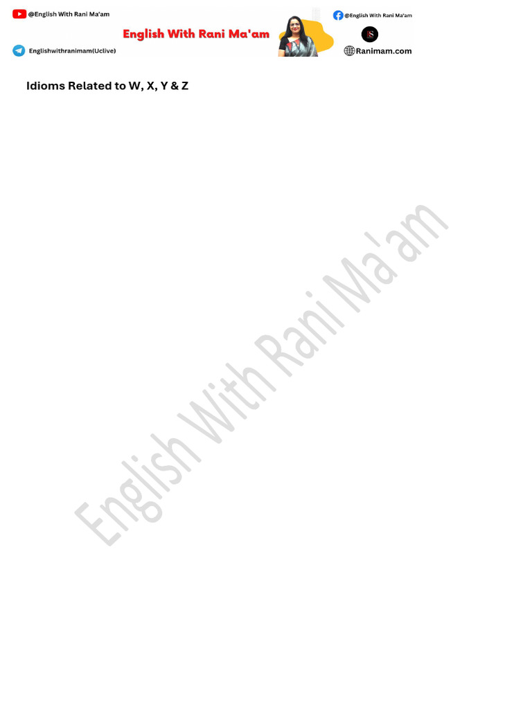 Idioms A To Z Class Note | PDF