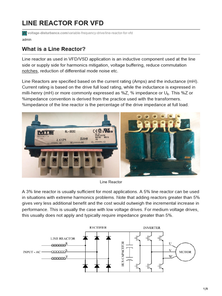 Line Reactor Benefits for VFD Applications | PDF | Electrical Impedance ...