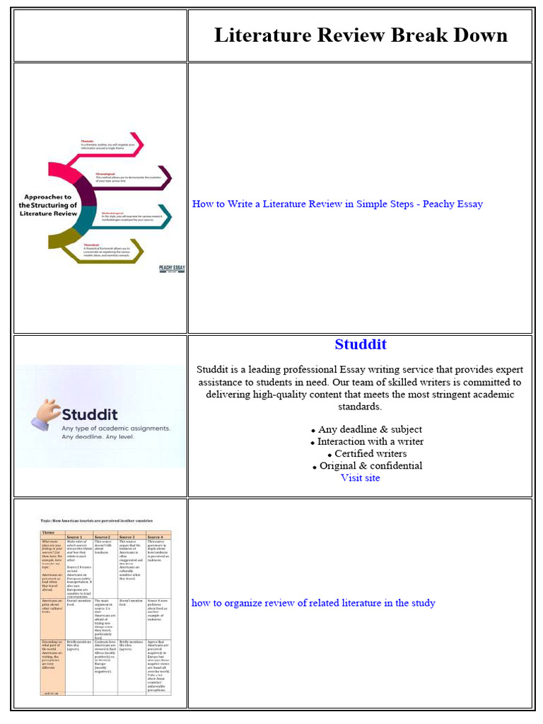 Literature Review Break Down | PDF | Essays | Thesis