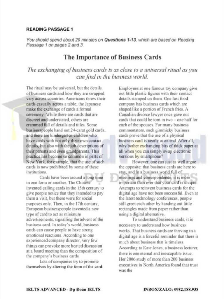 The Importance of Business Card | PDF