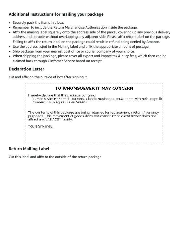 Online Return Center | PDF