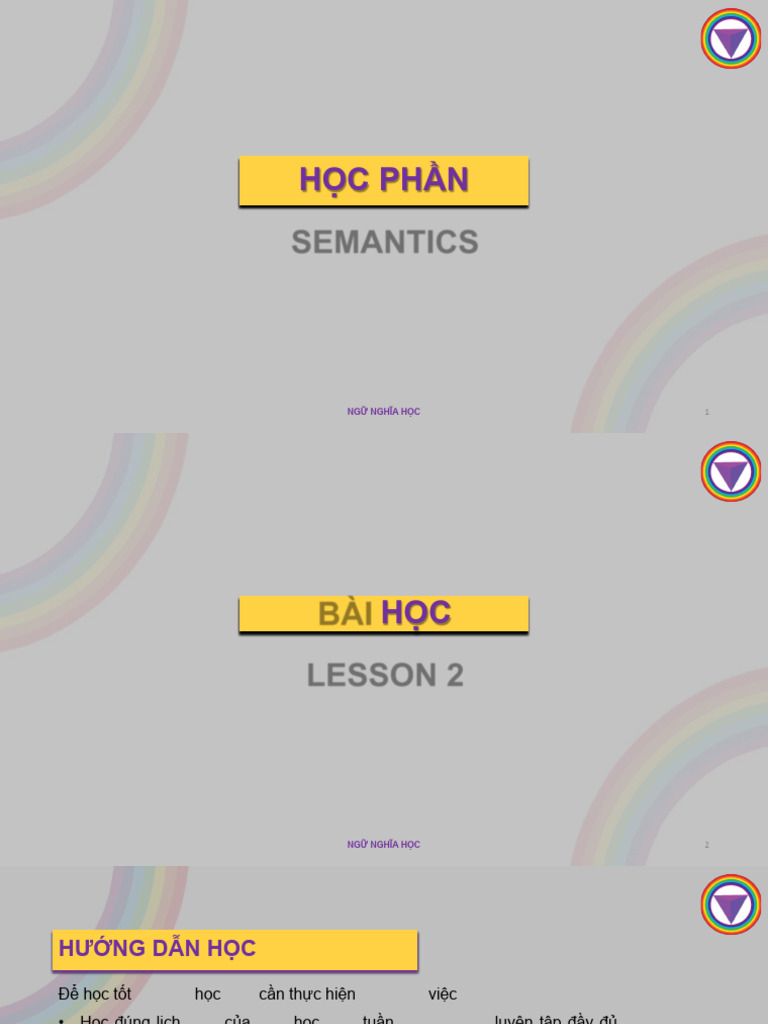 BG Slide - Bài 2 | PDF | Semantics | Word