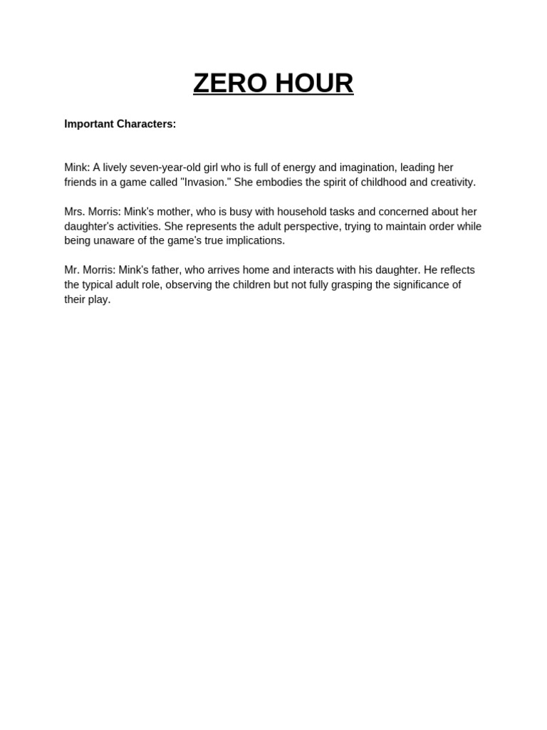 Zero Hour | PDF