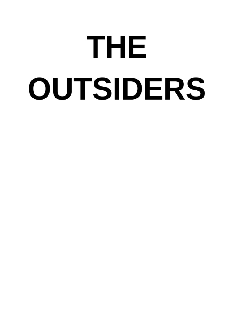 Summary of - The Outsiders | PDF | Psychological Resilience | Psychology