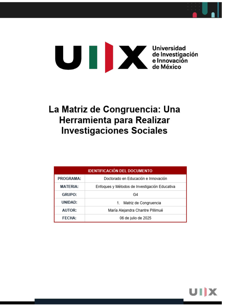 Matriz de Congruencia en Investigación Educativa | PDF | Enseñando ...