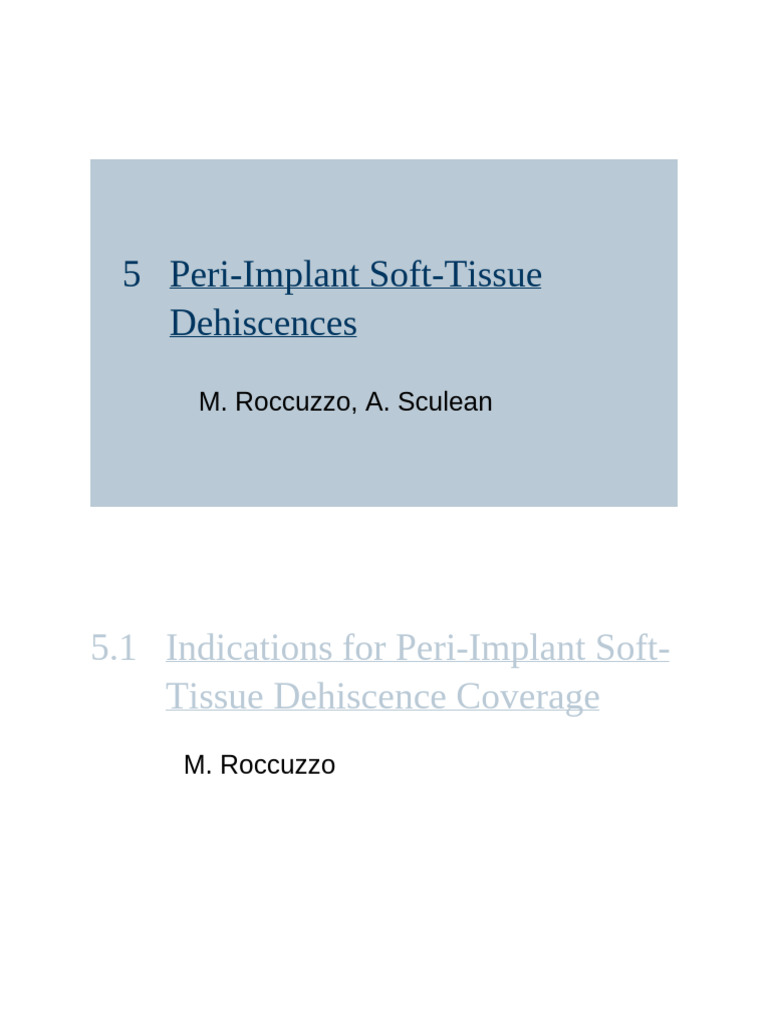 Peri-Implant Soft-Tissue Dehiscence Guide | PDF | Dental Implant ...
