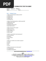 GMRC Grade 3 Worksheets and Exam Guide | PDF | Language Arts & Discipline