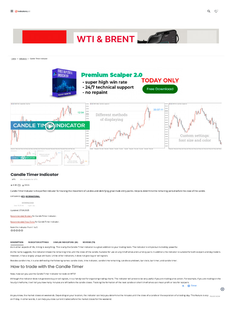 MT5 Candle Timer Indicator Overview | PDF | Day Trading | Financial Markets