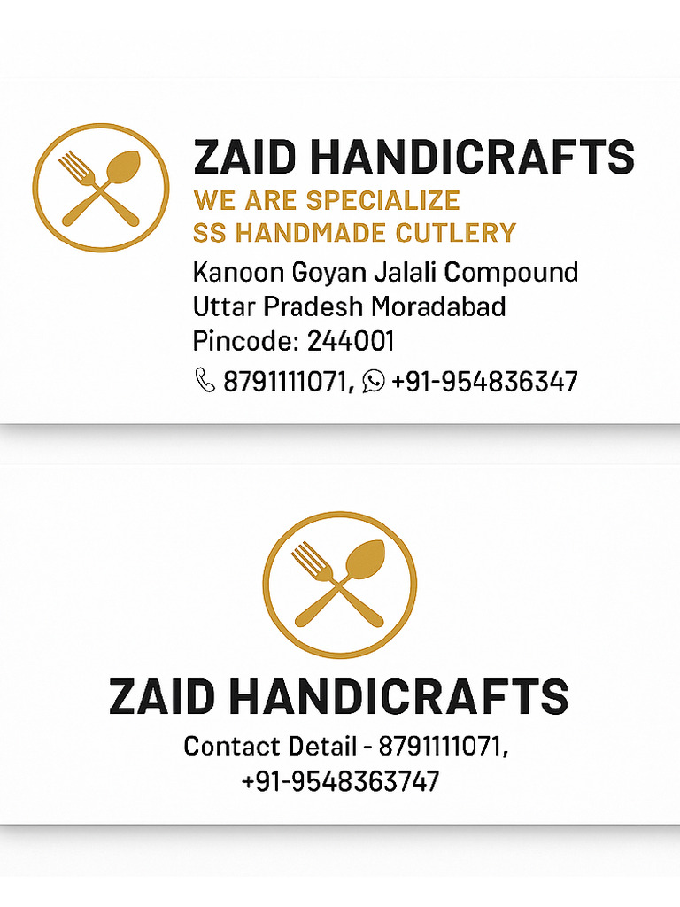 Zaid_Handicrafts_Visiting_Card | PDF