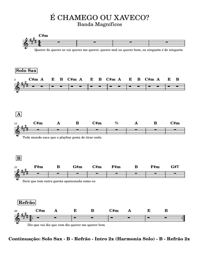 Magníficos - É - CHAMEGO - OU - XAVECO Forró | PDF