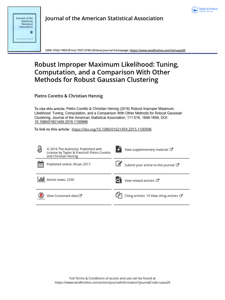 Robust Gaussian Clustering Methods | PDF | Cluster Analysis | Normal ...