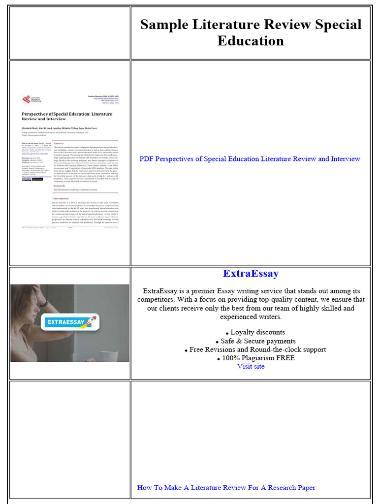 Sample Literature Review Special Education | PDF | Thesis | Literature ...