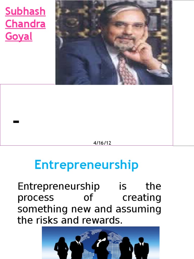 Subhash Chandra Goyal | PDF | Entrepreneurship | Business
