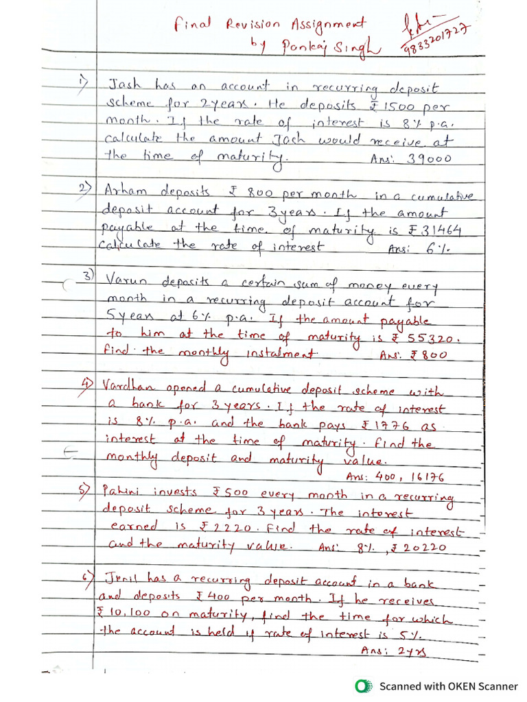 Revision Assignment Final 1 | PDF