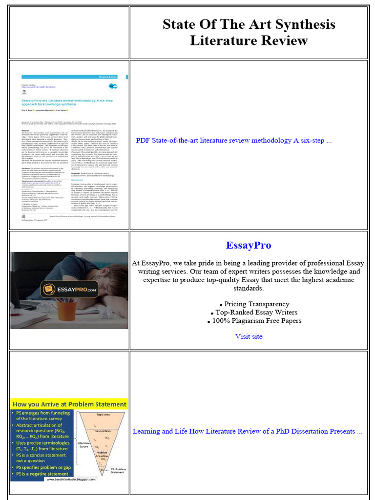 State of The Art Synthesis Literature Review | PDF | Essays | Apa Style