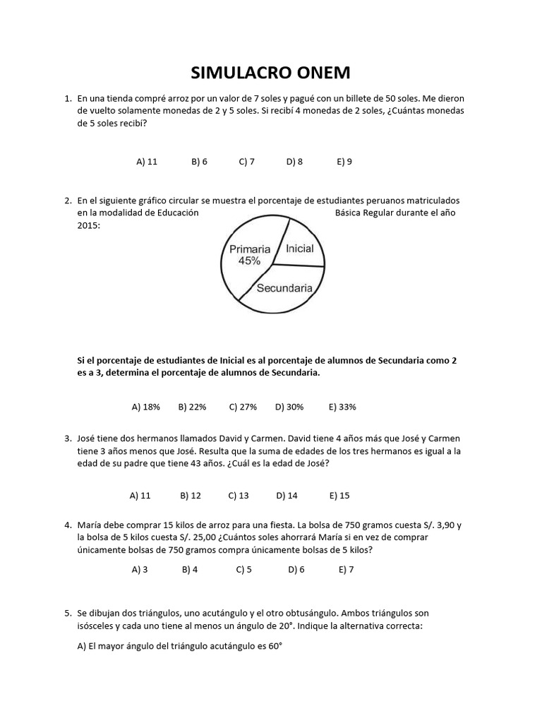 Simulacro Onem | PDF | Triángulo