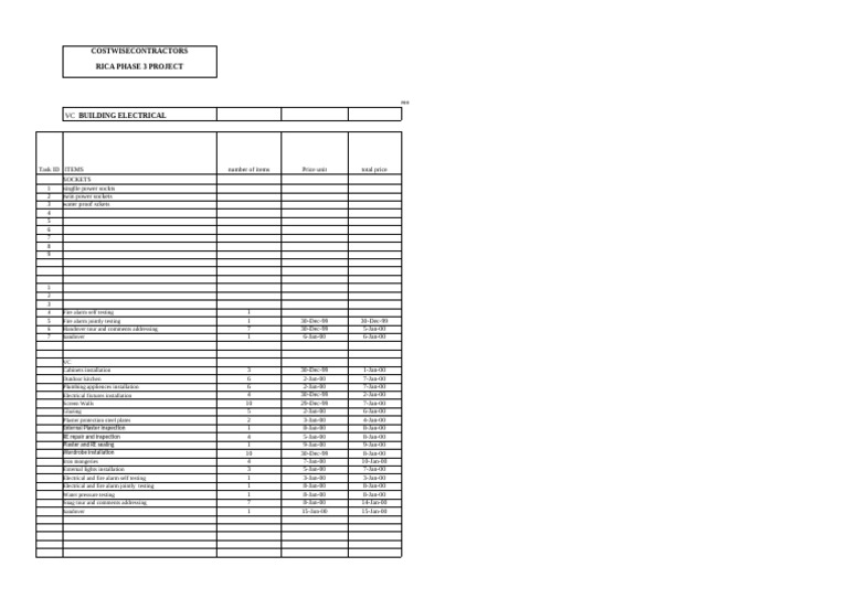 Remaining Buildings Schedule-1 | PDF