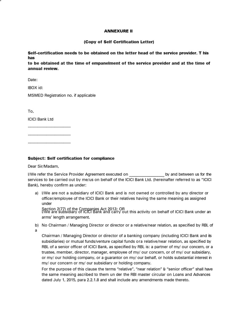 DMA NDMA Self Certification Letter | PDF | Regulatory Compliance ...