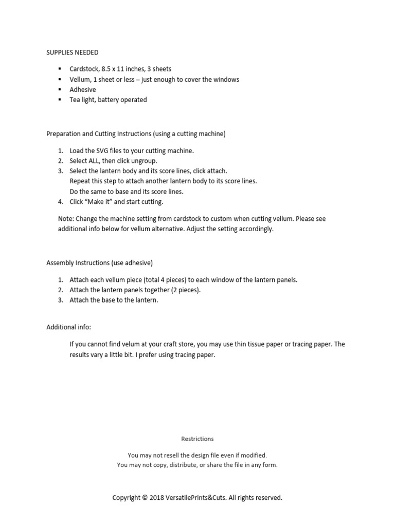 Sky Lantern Assembly Instructions | PDF