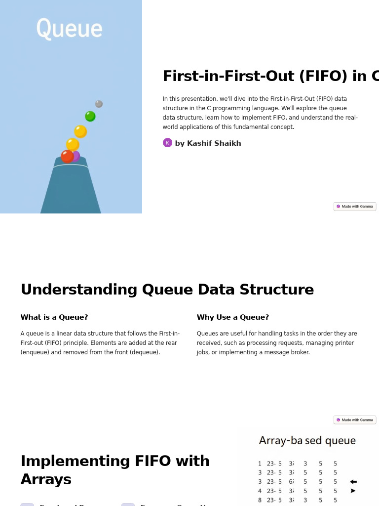 First in First Out FIFO in C | PDF | Queue (Abstract Data Type) | Computer Programming