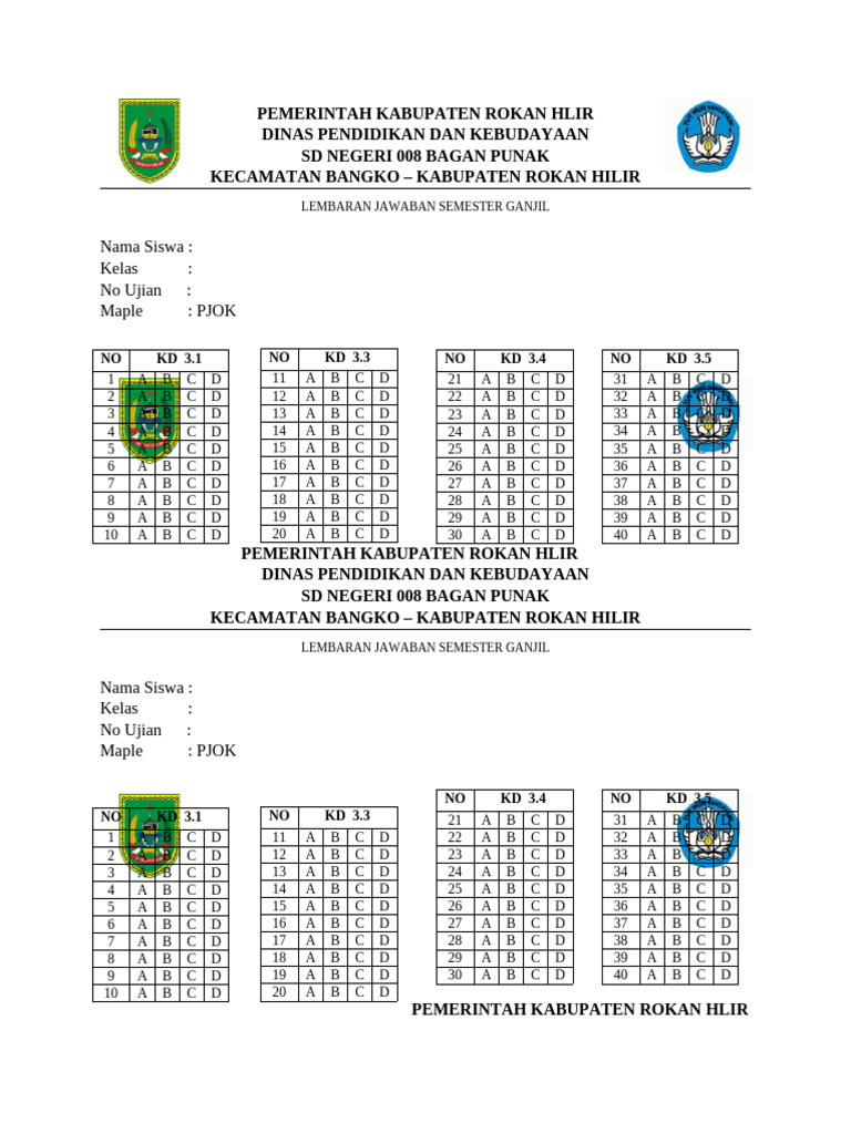 Format Lembar Jawaban | PDF