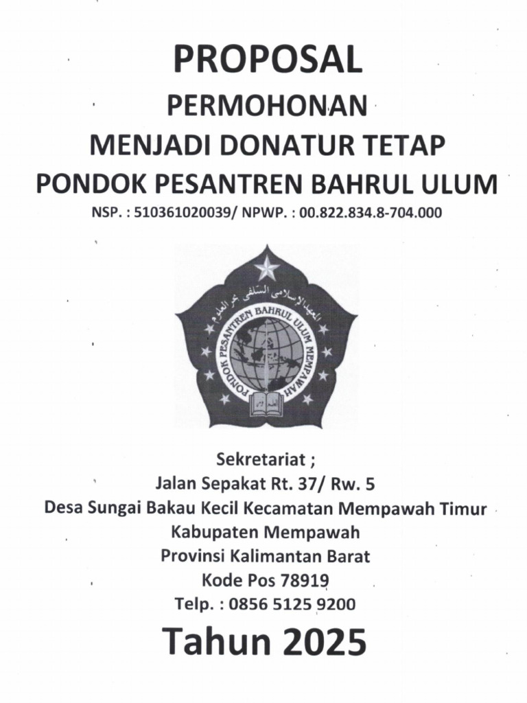 Proposal Permohonan Menjadi Donatur Tetap PP Bu 2025 Ust. Samiran (Sami ...