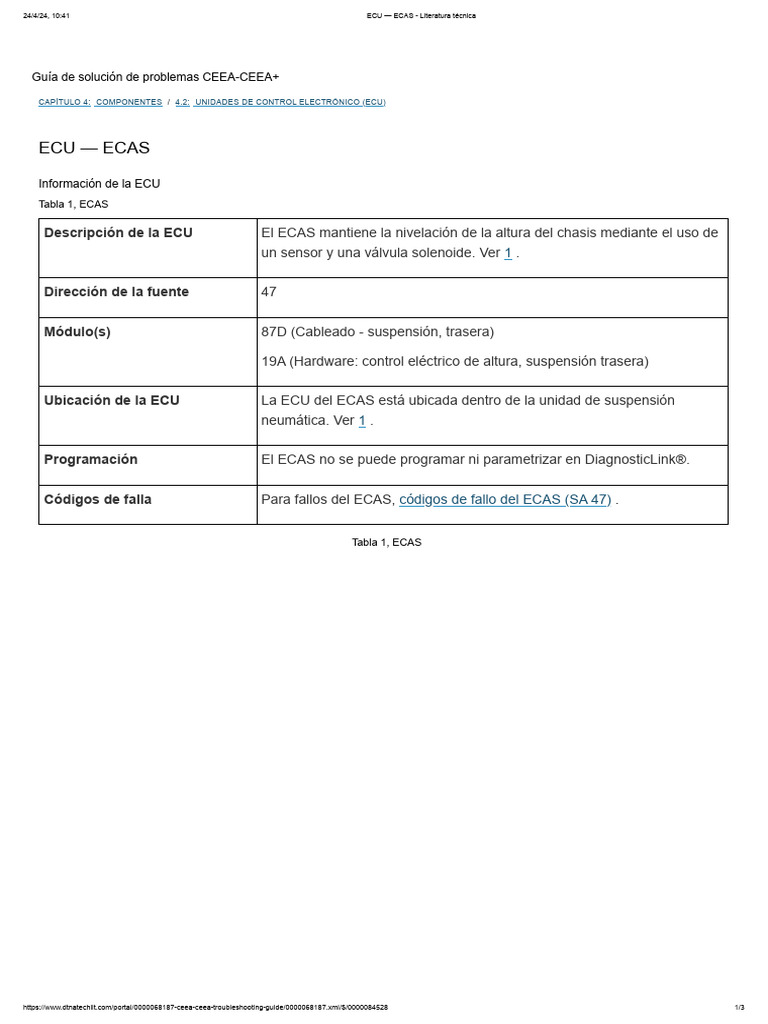 4.2.10 ECU — ECAS - Literatura técnica | PDF | Eje | Sistema de freno antibloqueo