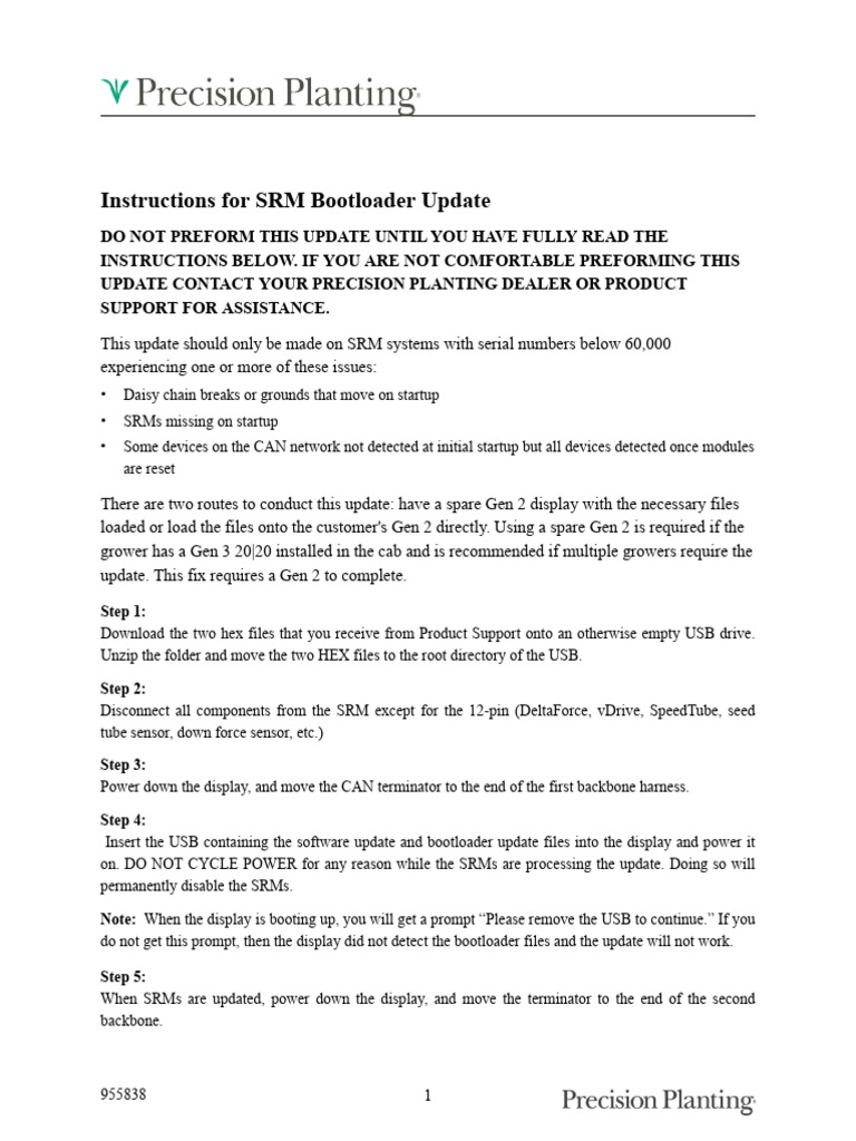 SRM Bootloader Update Instructions | PDF | Booting | Usb