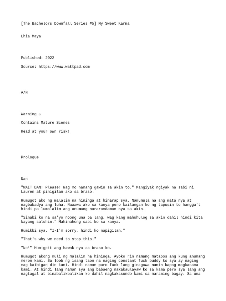 Lhiamaya (Bachelor's Downfall 5) My Sweet Karma | PDF