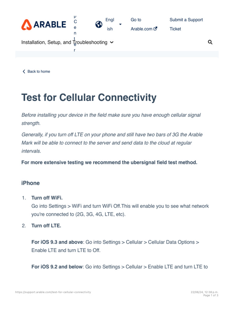 Cellular Connectivity Testing Guide | PDF | Ios | Wi Fi
