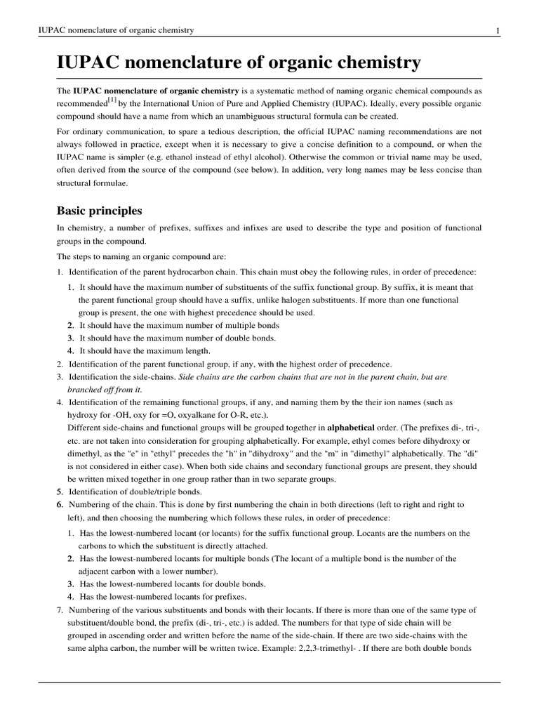 IUPAC Nomenclature Guide | PDF | Functional Group | Chemical Compounds