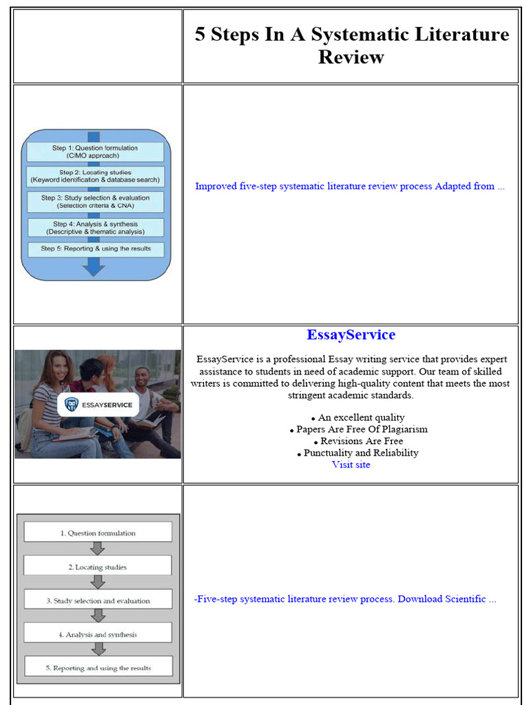 5 Steps in a Systematic Literature Review | PDF | Systematic Review | Meta Analysis