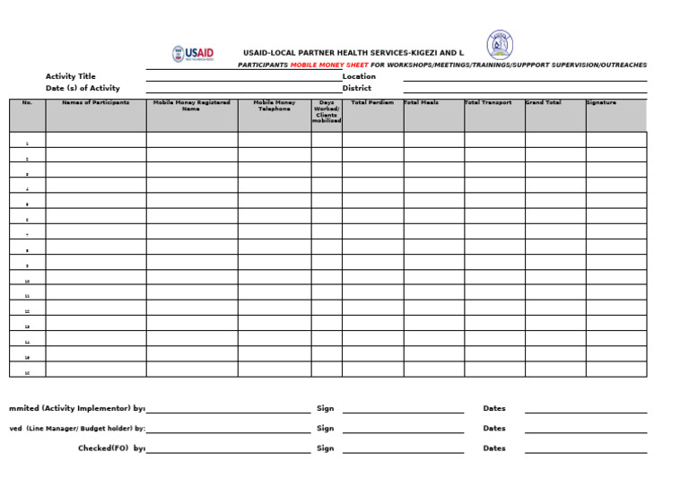 Mobile Money Consent for Participants | PDF