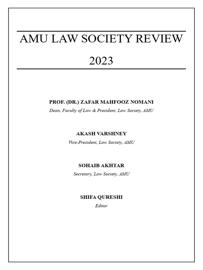 AMU Law Society Review 2023 | PDF
