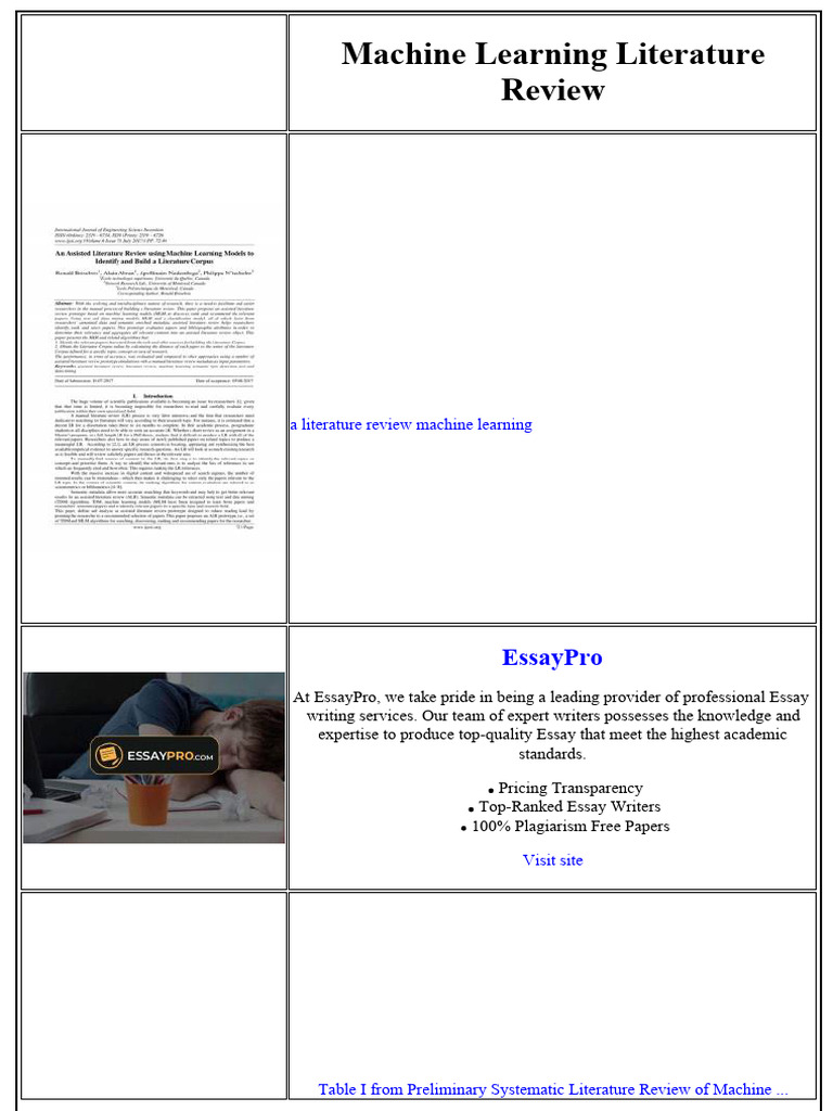 Machine Learning Literature Review | PDF | Artificial Intelligence | Intelligence (AI) & Semantics