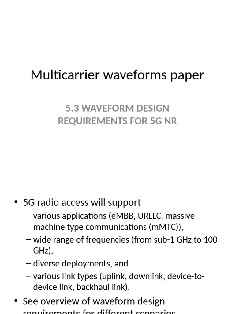 Waveform Design Requirements For 5G | PDF | Cellular Network ...