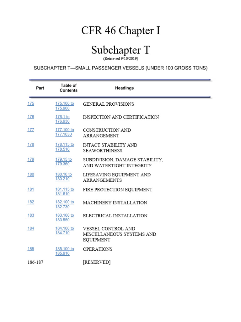 46 CFR Subpart Tn(2020) | PDF | Tonnage