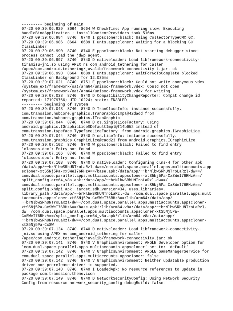 Com - Dual.space - Parallel.apps - Multiaccounts.appscloner Logcat | PDF | System Software ...