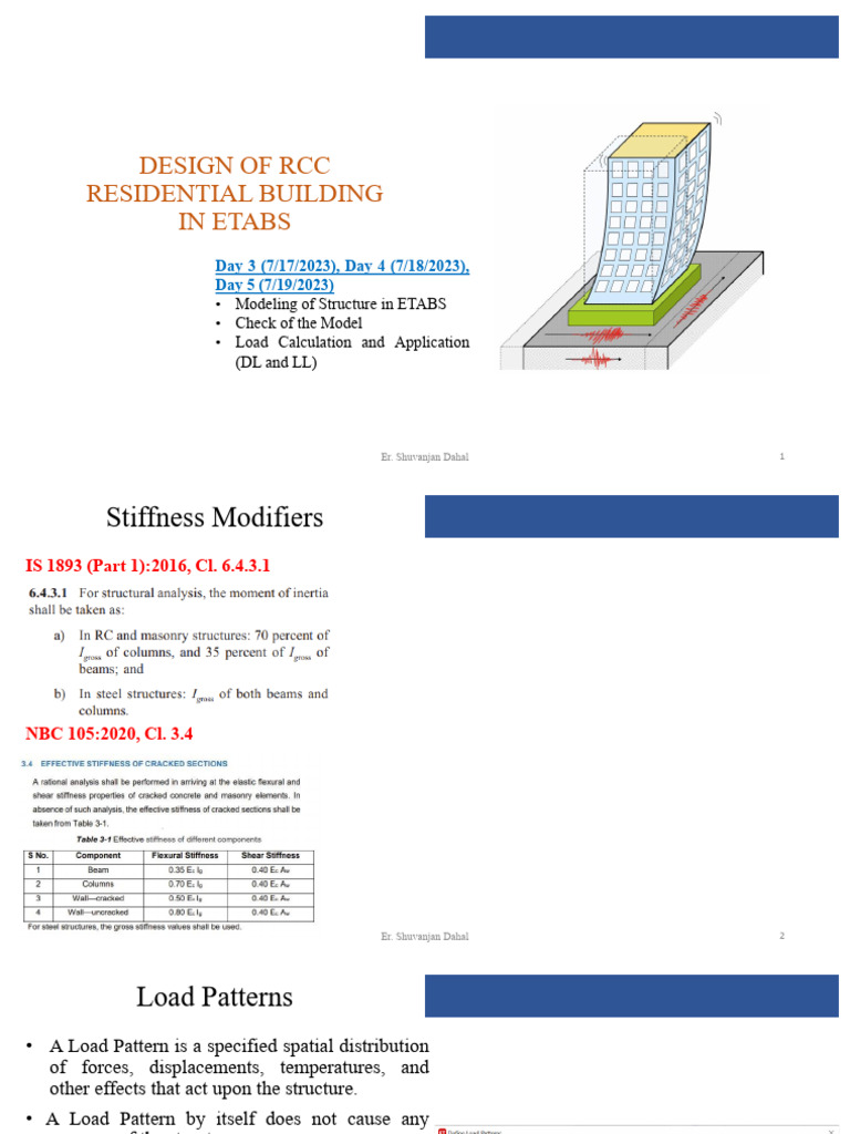 RCC Residential Building Design in ETABS | PDF | Stairs | Building ...