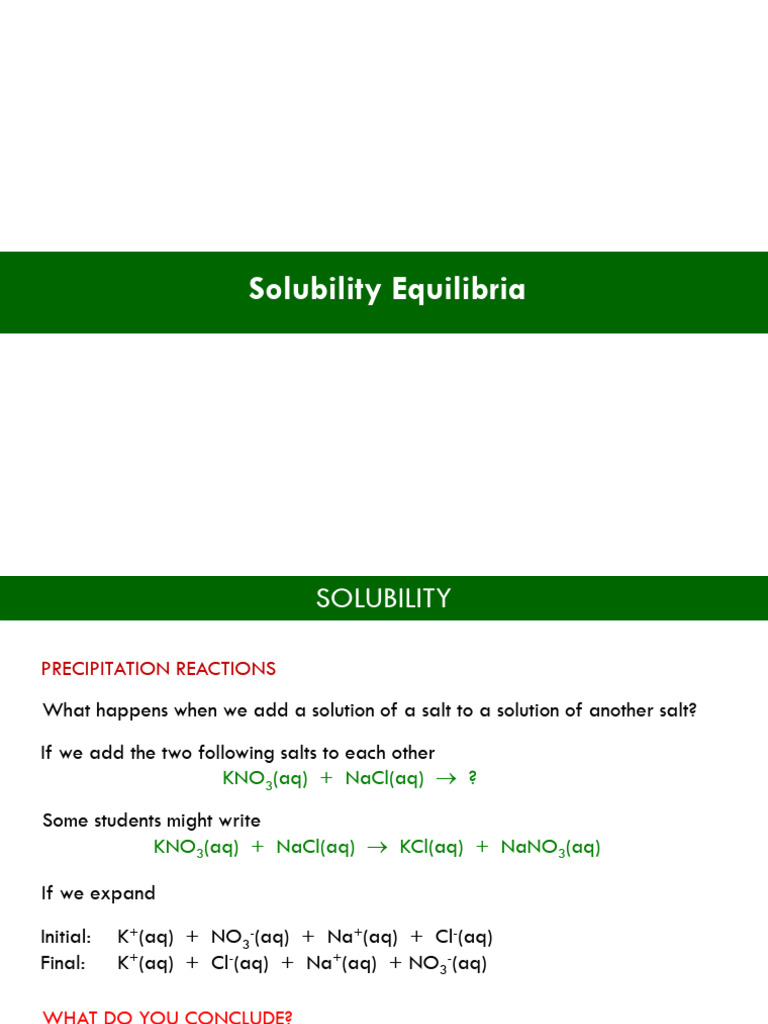 Solubility Slides | PDF | Solubility | Hydroxide