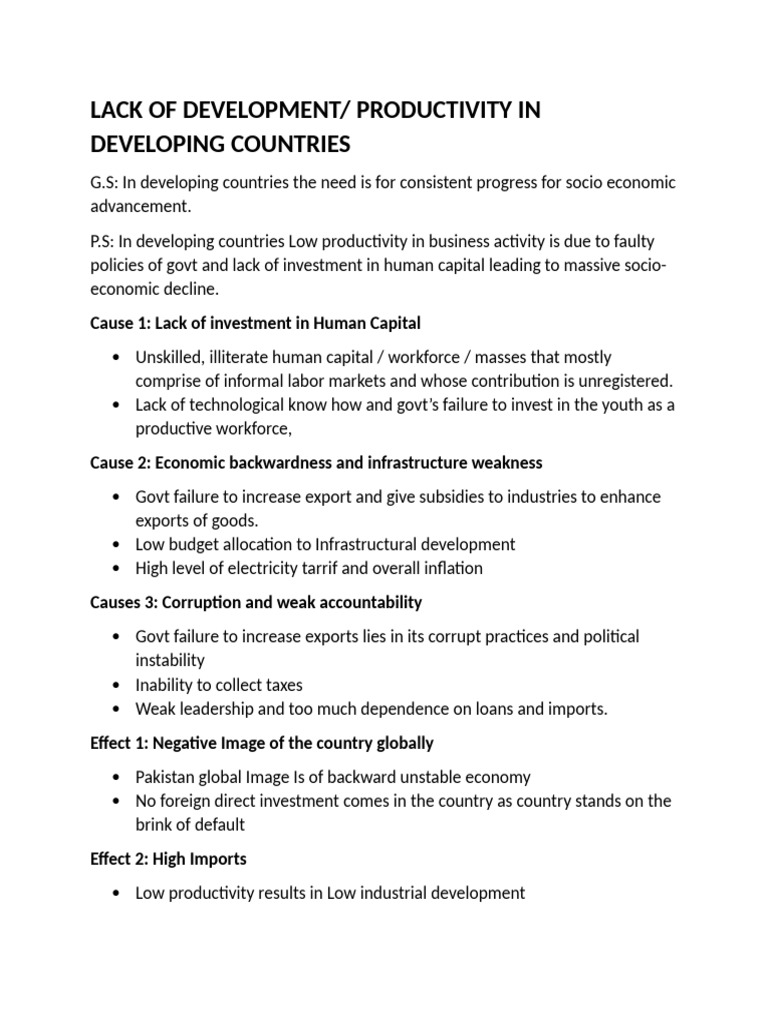 Lack of Development | PDF