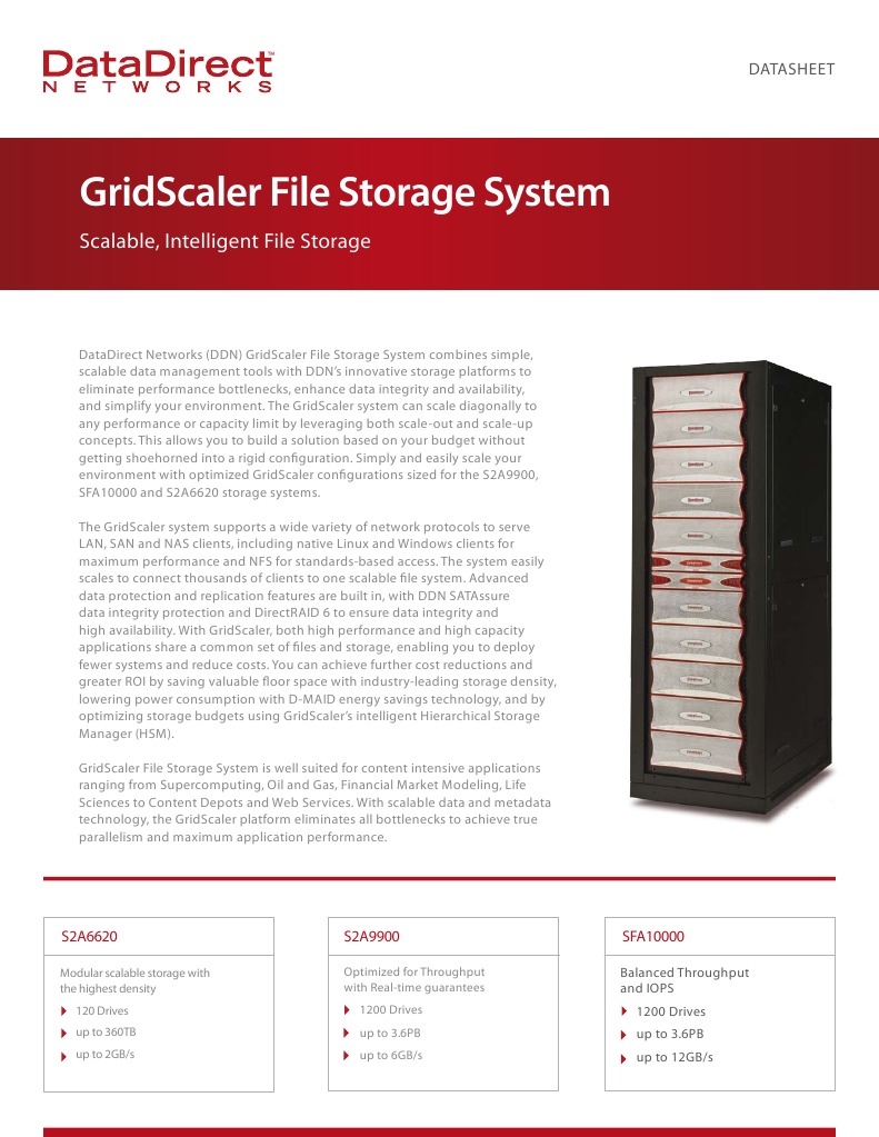 GRIDScaler Datasheet | PDF | Scalability | File System
