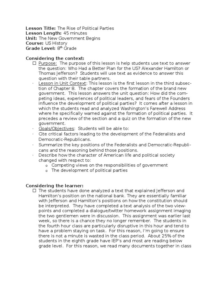 Hamilton vs. Jefferson | PDF | Alexander Hamilton | Thomas Jefferson