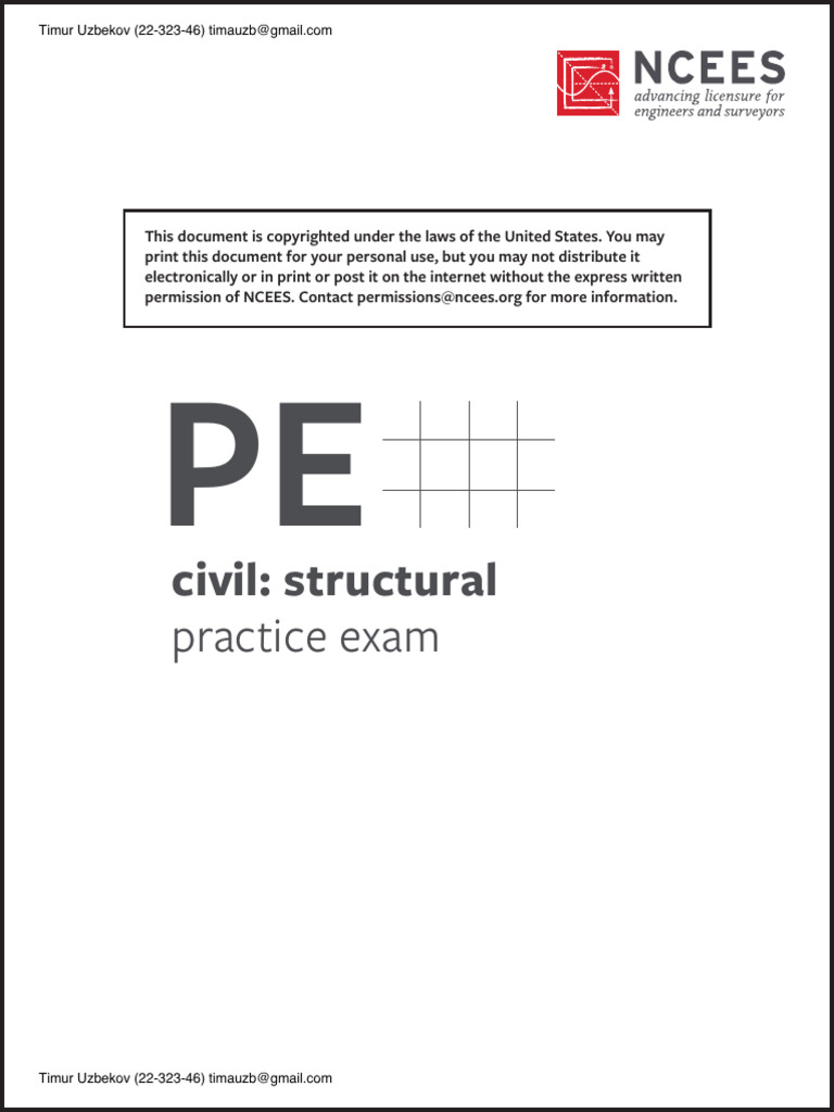 PE Civil Structural Practice Exam Guide | PDF | Beam (Structure) | Bending