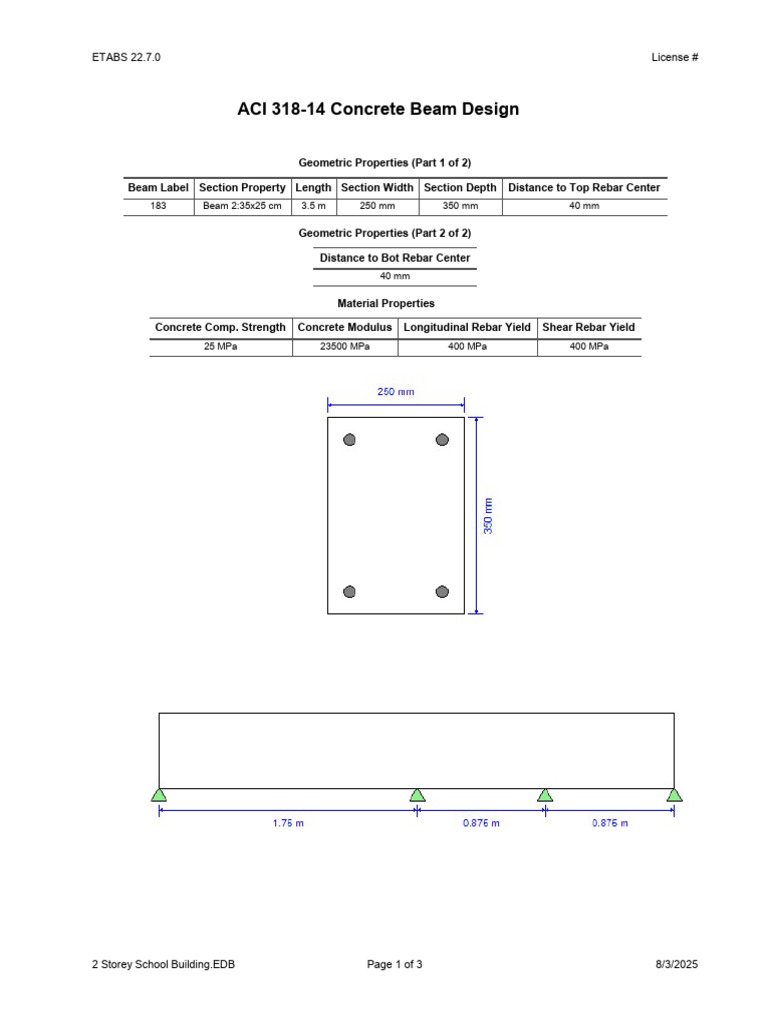 ACI 318-14 Concrete Beam Design | PDF