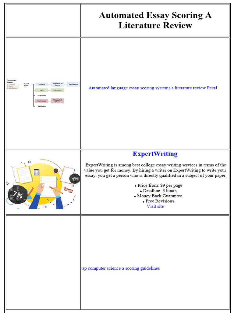 Automated Essay Scoring a Literature Review | PDF | Essays | Human Communication