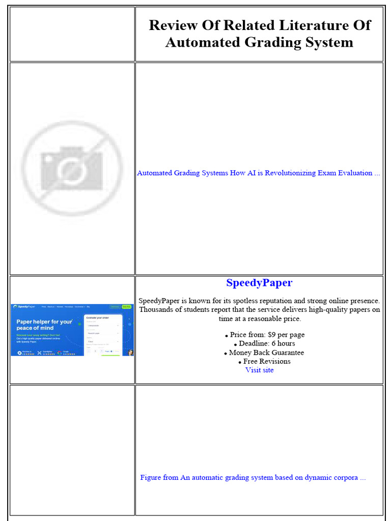 Review of Related Literature of Automated Grading System | PDF ...